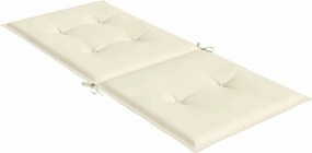 Podušky na židli vysoké opěradlo 6 ks krémové 120x50x3cm textil 314106