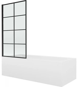 Mexen Vega obdélníková vana 160 x 70 cm s pláštěm 1-křídlovou zástěnou 70 cm, Černý vzor - 550116070X9307017077