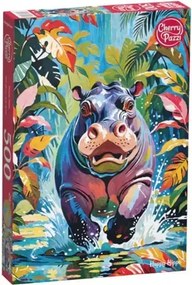 CHERRY PAZZI Puzzle Šťastný hroch / 500 dílků