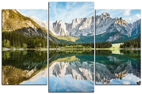 Obraz na plátně - Alpské štíty odrážející se v klidném jezeře 1157C (105x70 cm)