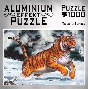 Puzzle metalické puzzle tygr ve sněhu 1000 dílků