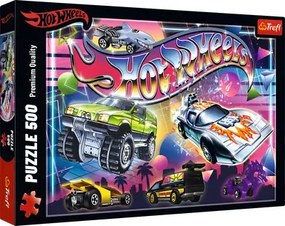 TREFL Puzzle Hot Wheels: 80. léta / 500 dílků / 48 × 34 cm