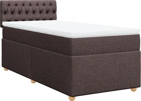Box spring postel s matrací tmavě hnědá 100 x 200 cm textil 3286601