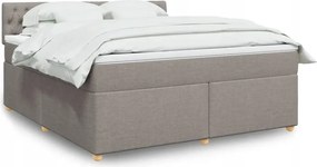 Box Spring Postel S Matrací Textil Taupe Prošívaný design 180 x 200 cm