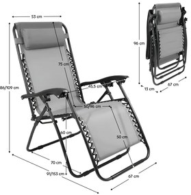 Kondela Zahradní polohovací křeslo, světle šedá, GERALD NEW