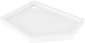 Mexen Flow+ pětiúhelníkový sprchový kout levý 100 x 80 cm, bílý lesk - 46P108010LH