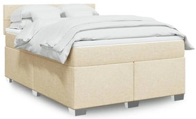 Box spring postel s matrací krémová 140x200 cm textil 3288216
