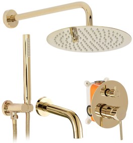 Rea Lungo - podomítkový vanový set se sprchou + box P6300 - komplet sada, zlatá, REA-P4125