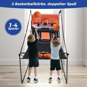 Costway Skládací arkádová basketbalová hra dětský basketbalový koš s 8