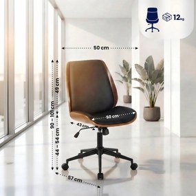 Kancelářská židle Mitch černá konstrukce – ořechová/černá