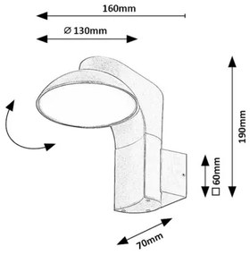 Rabalux 77148 - LED Venkovní nástěnné svítidlo WENGEN LED/12W/230V IP54