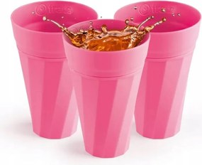 Frats - sada 3 plastových kelímků, 300 ml, růžová