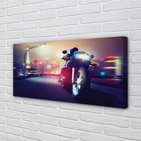 Obrazy na plátně Motocykl sky city 140x70 cm