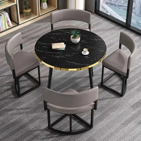 LuxuryForm DESIGN Jídelní set MONTE 4+1 - šedý / černý
