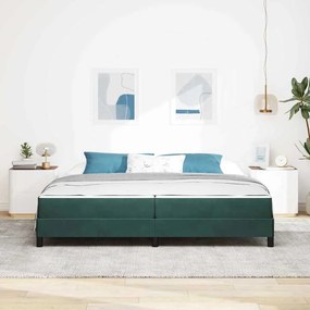 Postel s boxspringem s matrací Tmavě zelená 200 x 210 cm textil 3398764