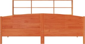 Postel s knihovnou bez matrace 200 x 200 cm masivní borovice 3323094