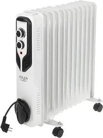 Adler AD 7817 bílá / Olejový radiátor / 2500 W / 3 stupně / 11 žeber