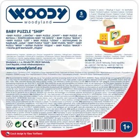 Woody Puzzle Baby - lodička / od 12 měsíců