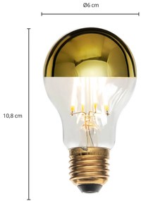 Zrcadlová LED žárovka E27 3,5 W A60, 2700K zlatá