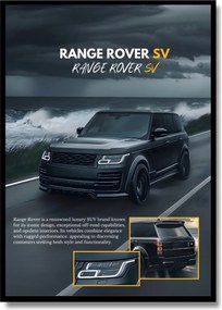 Plakát Range Rover Dárek pro tatínka, automobilový automobil v rámu A3