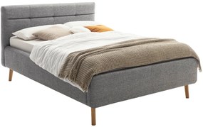 OnaDnes -20% Šedá dvoulůžková postel Meise Möbel Lotte 180 x 200 cm s úložným prostorem