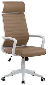 Kancelářská židle z umělé kůže hnědá LEADER Beliani