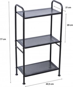 Erga Miki, 3-policový regál 405x210x770, černá matná, ERG-YKA-P.MIKI-3