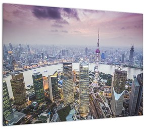 Skleněný obraz - Shanghai, Čína (70x50 cm)