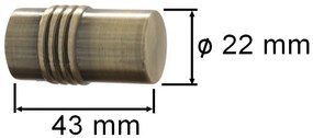 GARNÝŽE-HEBR Garnýž kroucená Cylinder mosaz dvojitá 230 cm