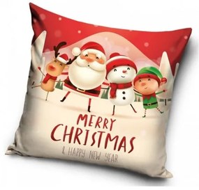 CARBOTEX - Dekorační vánoční polštář / polštářek MERRY CHRISTMAS - veselé Vánoce / 40x40 cm