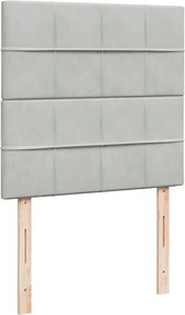 Box spring postel s matrací světle šedá 100x200 cm samet 3292262
