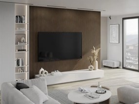 Mexen Lam-F, akustické stěnové lamely 275 × 30 cm, plstěný podklad 8 mm, technická dýha, ořech kakaový, S105-275307-3015-018