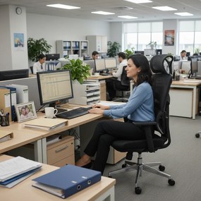 Kancelářská ergonomická židle Neoseat ALINE — černá, nosnost 150 kg