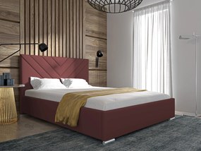 Eka Čalouněná postel MERKURY - Kronos 140x200 cm Barva látky: Hořčicová (01), Úložný prostor: S dřevěným rámem úložného prostoru