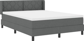 Postel s boxspringem s čelo Tmavě šedá 200 x 160 cm textil 3341175