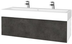 Dřevojas Koupelnová skříňka VARIANTE SZZ 120 Varianta: N01 Bílá lesk / D16 Beton tmavý