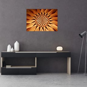 Skleněný obraz - Dřevěná koláž (70x50 cm)