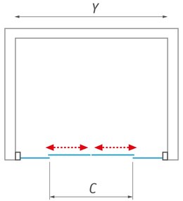 Roth Lega Line sprchové dveře posuvné 150 x 190 cm 574-1500000-00-02 brillant / transparent