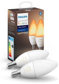 Philips SADA 2x LED Stmívatelná žárovka Philips Hue WHITE B39 E14/4W/230V 2200K-6500K P3945