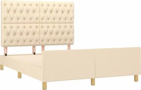 Rám postele bez matrace krémový 140 x 190 cm textil 3125297