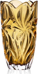 Aurum Crystal Váza Flora amber 280 mm