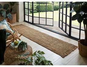 Hnědý jutový běhoun Flair Rugs Jute, 60 x 230 cm