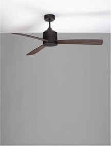 NV 9952350 Stropní ventilátor AXEL černý hliník a listy ořech - NOVA LUCE