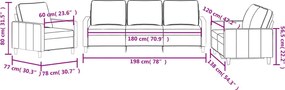 vidaXL 3dílná sedací souprava s poduškami samet [3201476] Barva: krémová