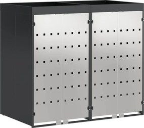 Úložný box na 3 popelnice Nerezová ocel Antracit 3394783