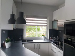 ZEBRA® Roleta DEN A NOC / MINI / PREMIUM / šedý melír / BH 19 Barva mechanizmu: bílá, Výška: 150, Šířka: 30