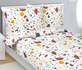Bellatex Flanelové povlečení Modrá,Oranžová 140x200 cm, 70x90 cm