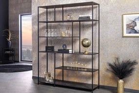 Designový regál Maille 185 x 135 cm čierny vzor mramor - skladem