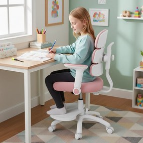Dětská rostoucí židle Neoseat KIDDY THREE — látka, růžová