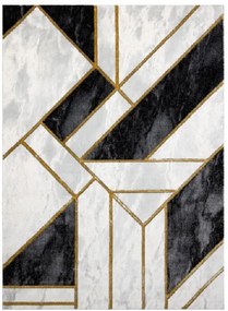 Dywany Łuszczów, Kusový koberec Emerald 1015 black and gold, 80x150, černobílá, kancelář